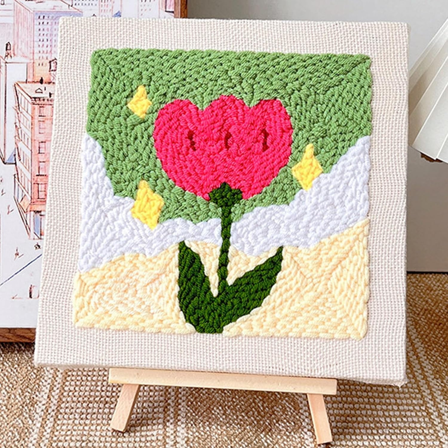 Punch Stitch Kit,Punch Needle Kit for Beginners,Punch Stitching Kit for ...