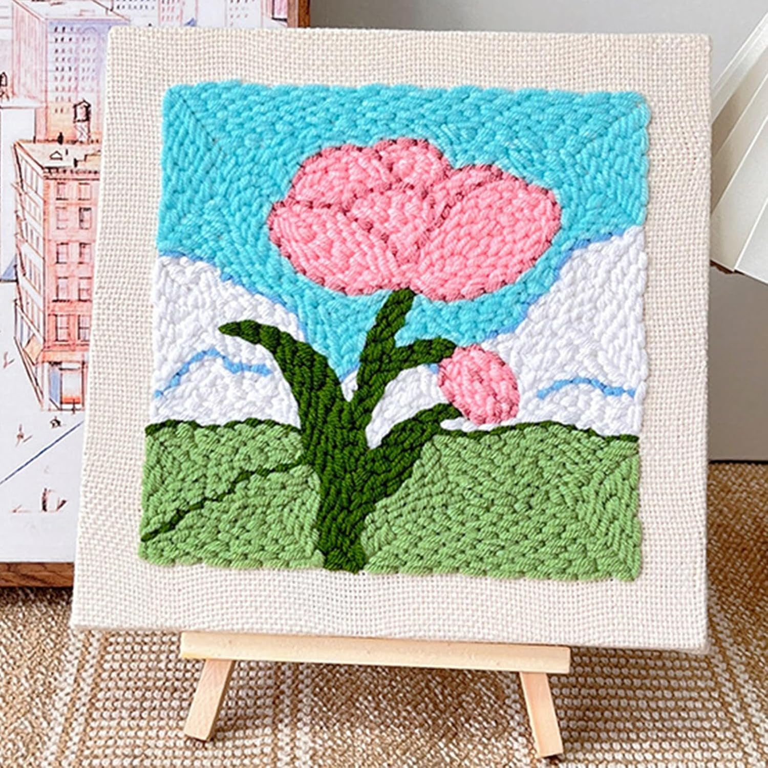 Punch Stitch Kit,Punch Needle Kit for Beginners,Punch Stitching Kit for ...