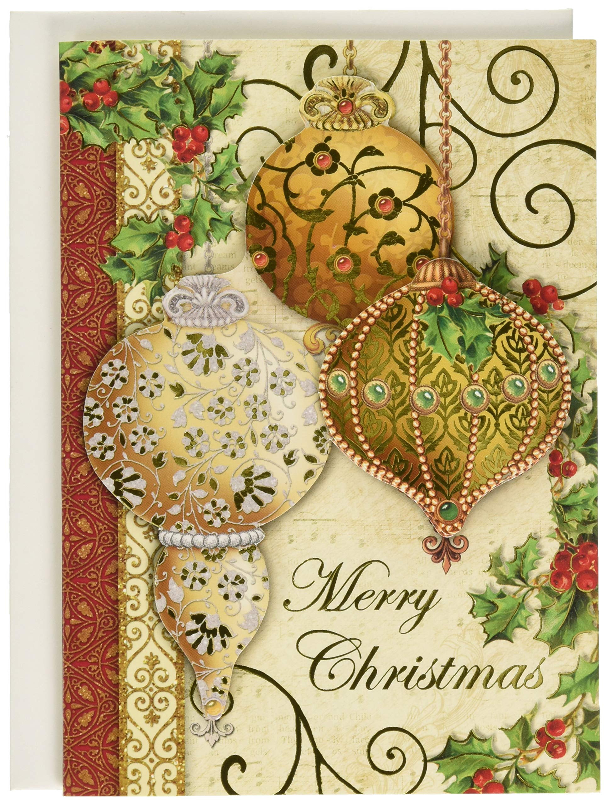 Punch Studio Christmas Ornaments Holiday Boxed Card Set with Foil ...