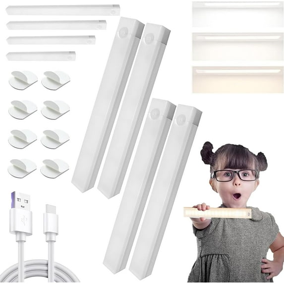 Punch-free Smart Sensor Magnetic Rechargeable LED Lights, Motion Sensor ...