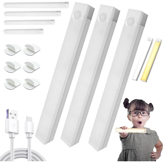 Punch-free Smart Sensor Magnetic Rechargeable LED Lights, Motion Sensor ...