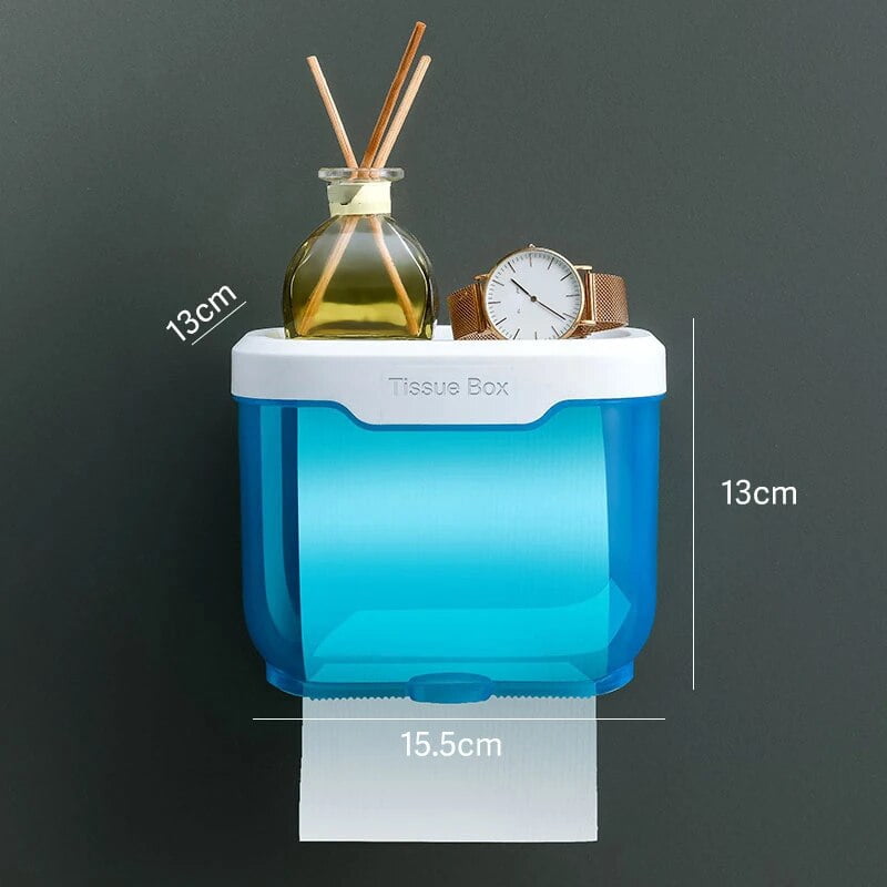 Punch-free Toilet Paper Holder Box Waterproof Storage Toilet Paper ...