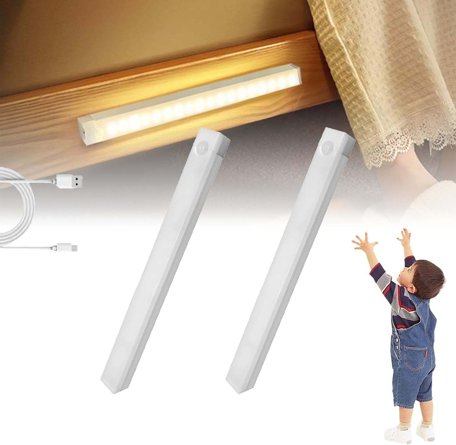 Punch-free smart magnetic rechargeable LED light, rechargeable motion ...