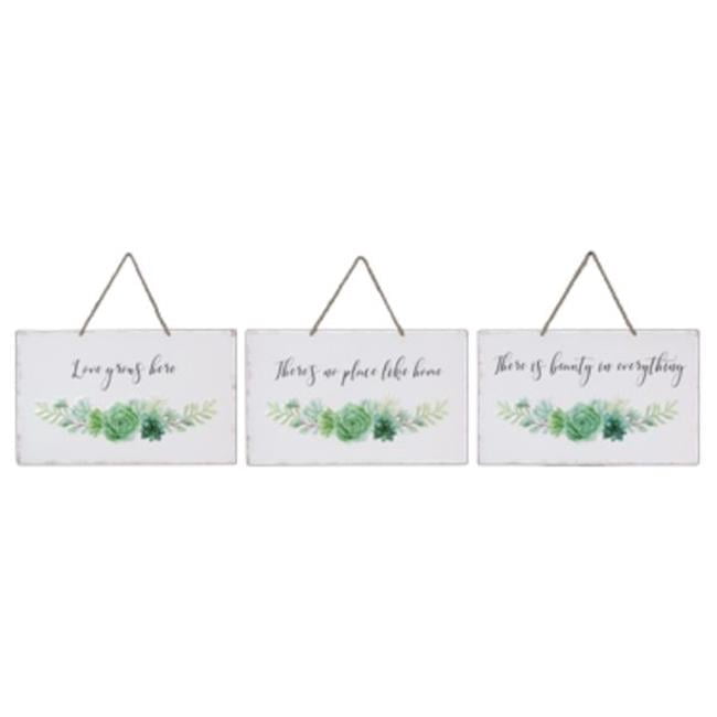 Punched Tin Wall Sign with Jute Rope, Assorted Color - 3 Piece ...