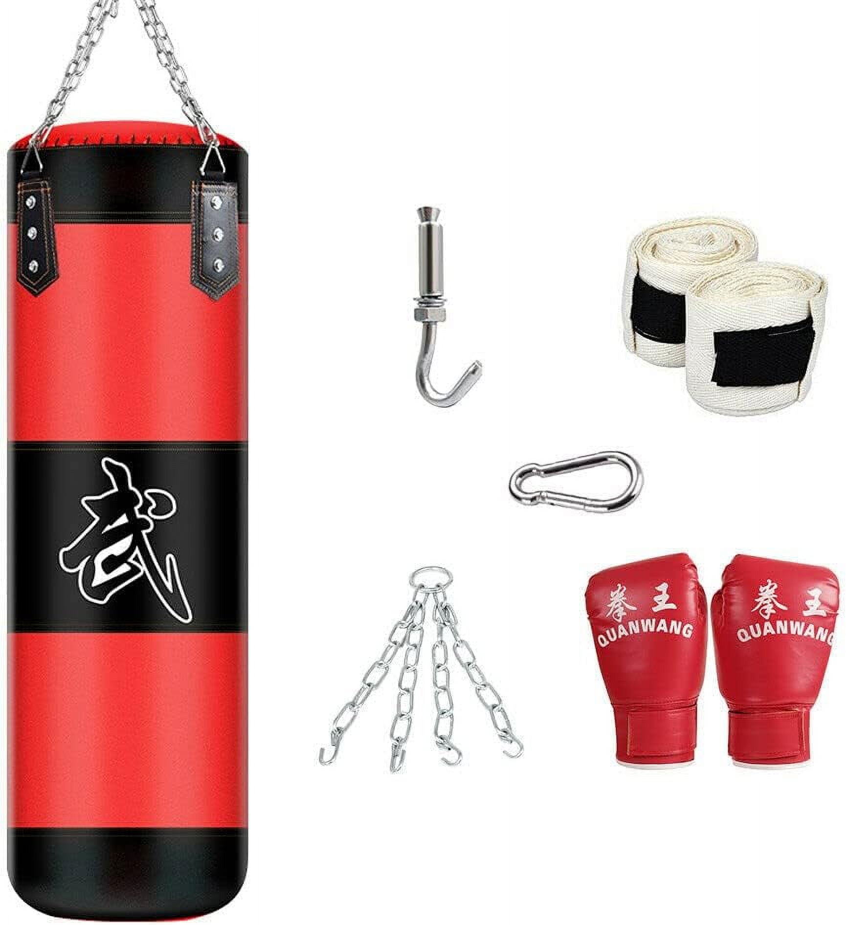 Punching Bag, Freestanding 33-77lbs Boxing Bag, Hanging Heavy ...