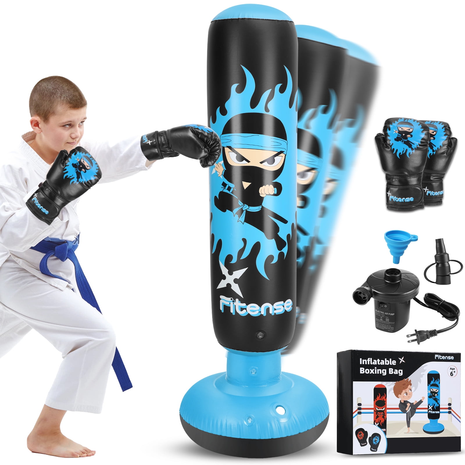 Punching Bag for Kids, 63 Inch Stable Inflatable Punching Bag with ...