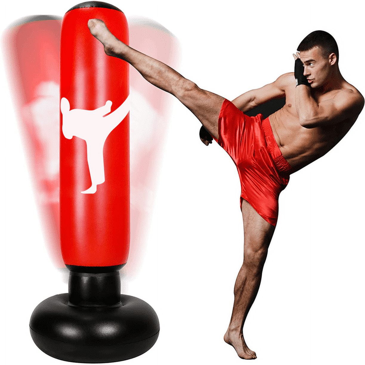 X XBEN Inflatable Punching Bag for Kids, 63in Boxing Set for Karate ...