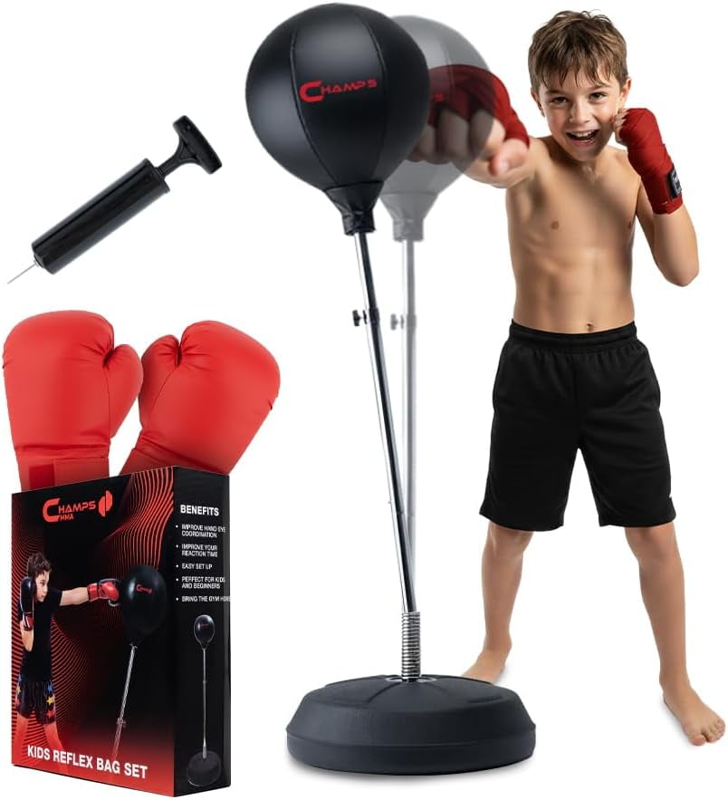 Punching Bag for Kids with Stand | Freestanding Reflex Bag Dummy ...