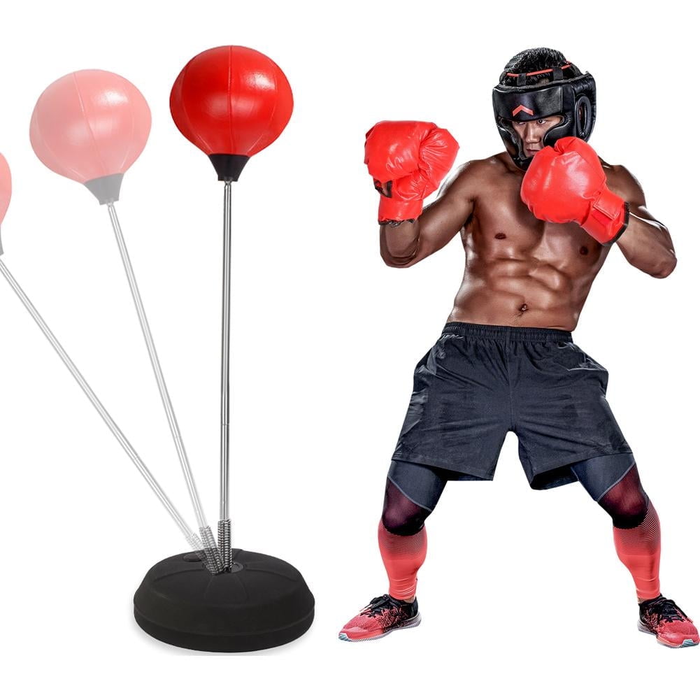 Punching Bag with Stand , Adjustable Height Free Standing Boxing Reflex ...