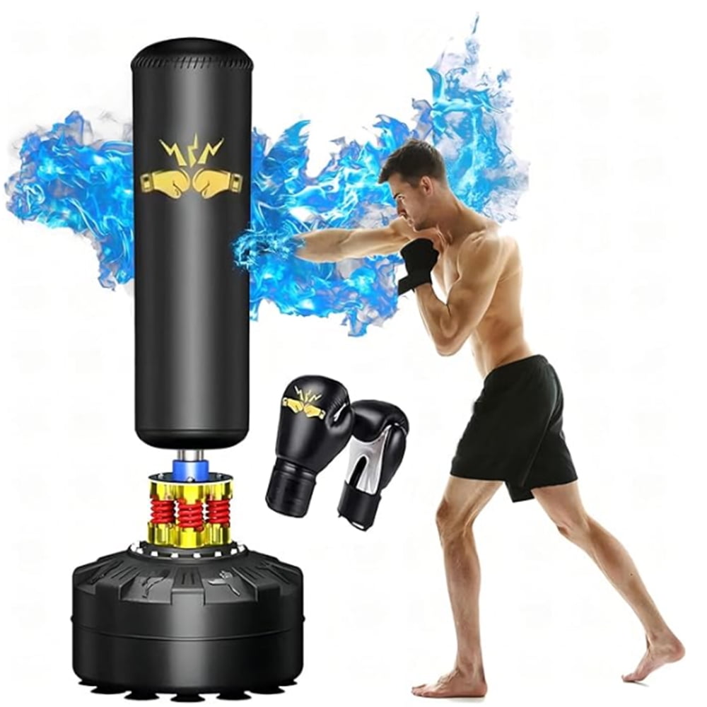 Punching Bag with Stand Adult 70", 205lbs Boxing Bag, Shock Absorber ...