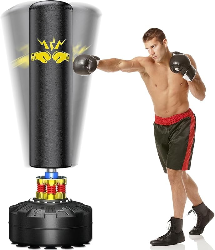 Punching Bag with Stand Adult, 70''-205lbs Boxing Training Equipment ...