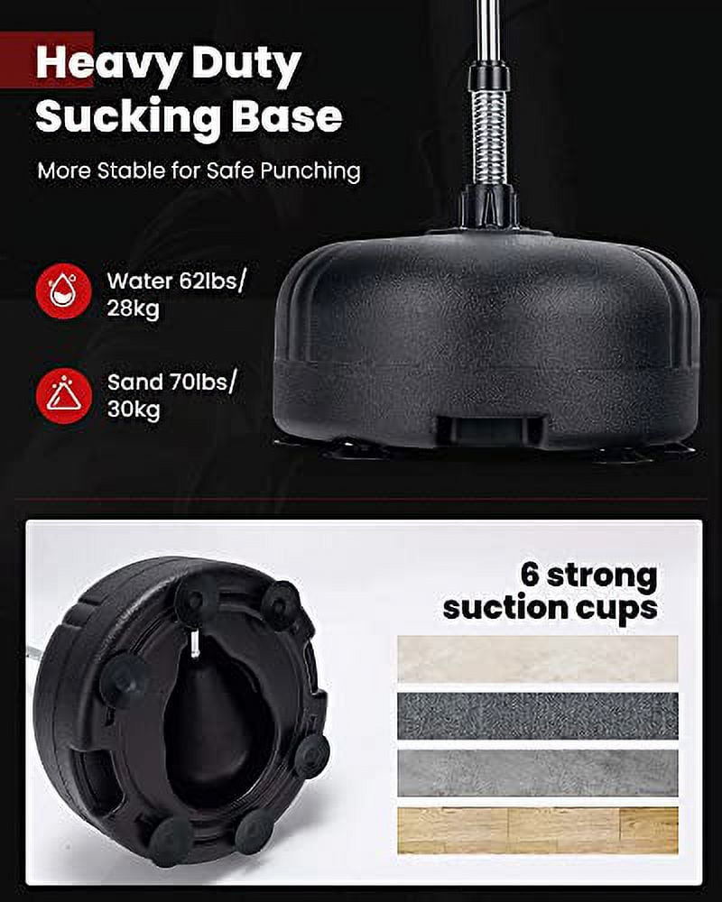 Punching Bag with Stand for Adults & Teens, Adjustable Height MMA Boxing Equipment, Freestanding ...