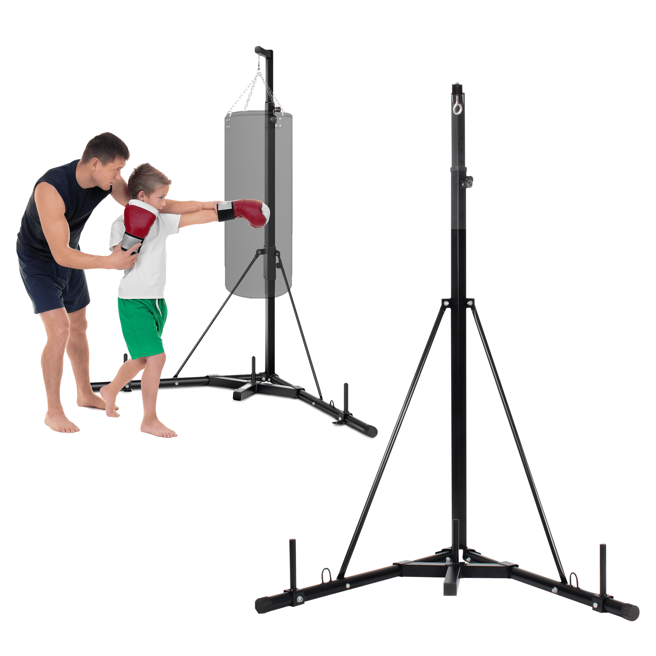 Punching Bag Stand, Height Adjustable Heavy Bag Stand with Weighted ...