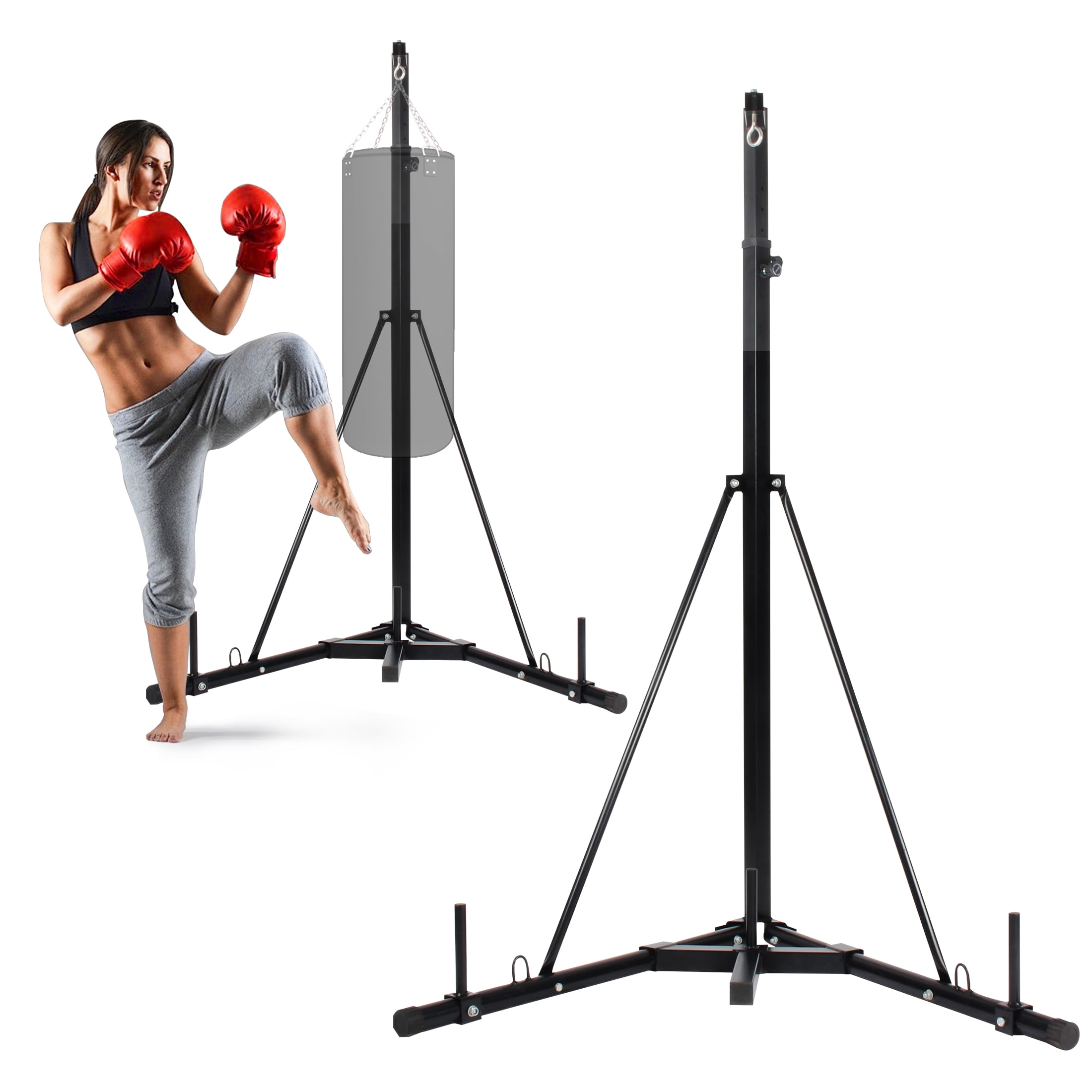 Punching Bag Stand, Height Adjustable Heavy Bag Stand with Weighted ...