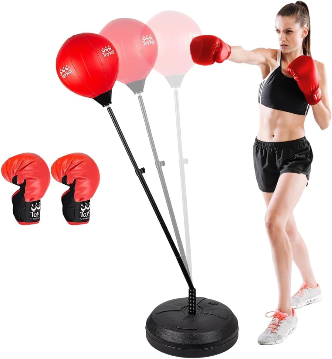 Heavy Bag Punching Bag With Stand, For Kids & Adults, Height Adjustable ...