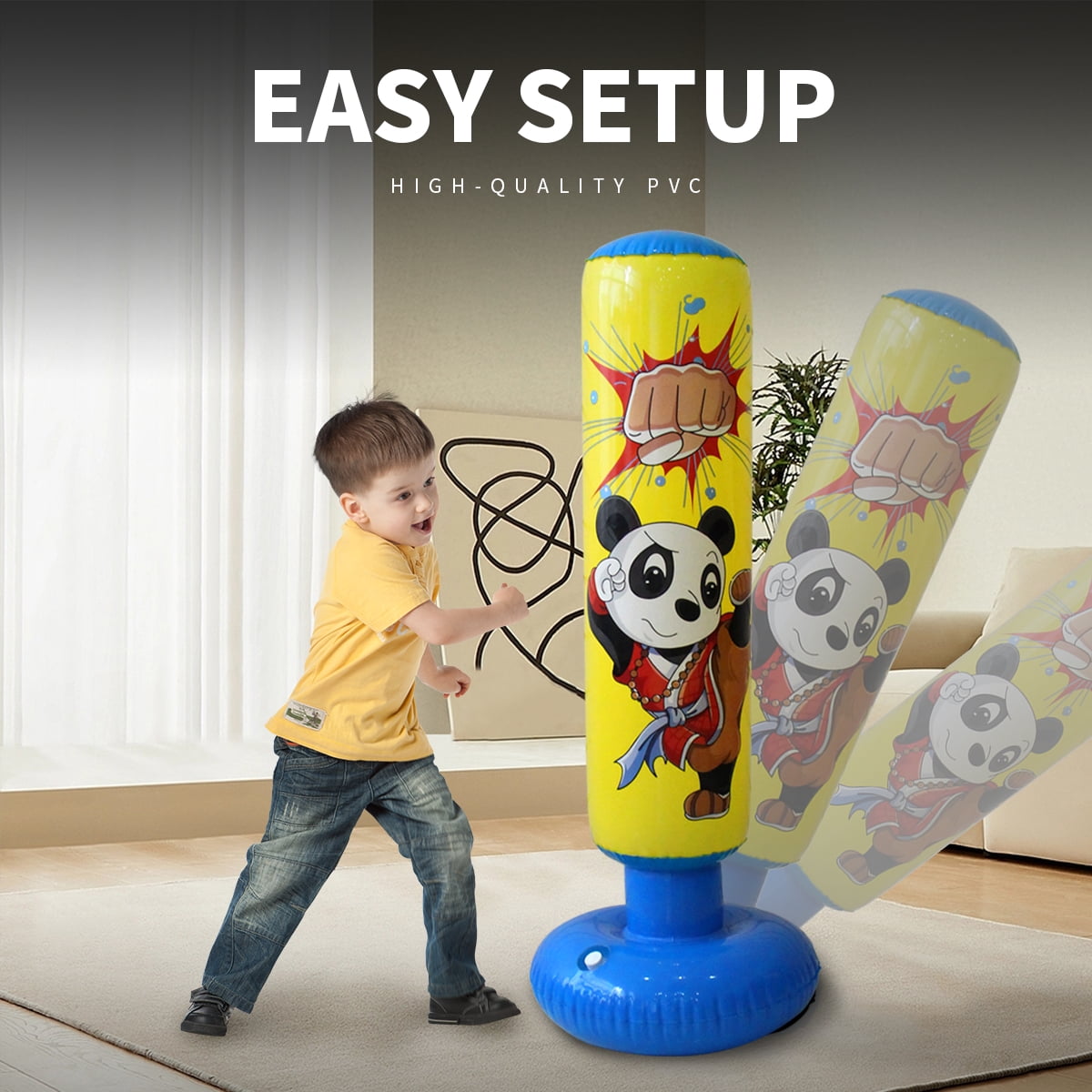 Punching Bag for Kids, Inflatable 47 inch Kung Fu Panda Kickboxing ...