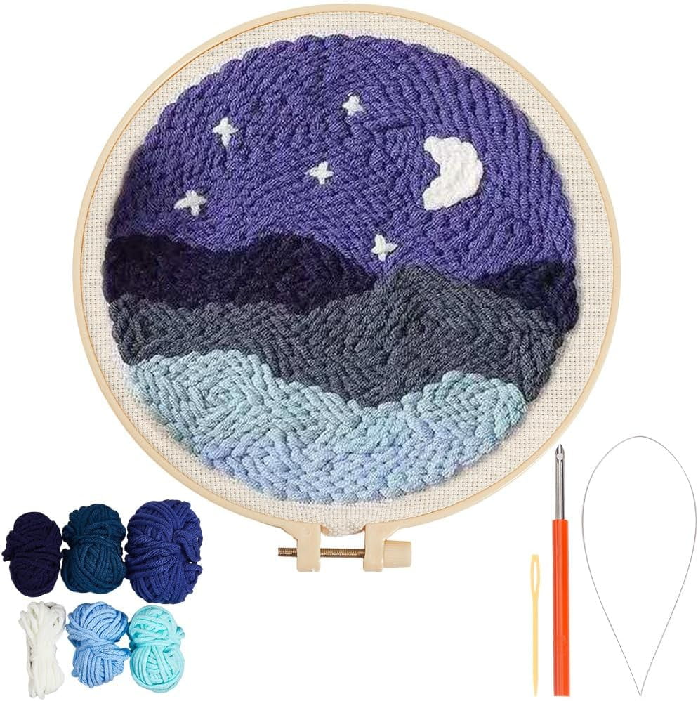 Punching Needle Embroidery Kits Moon Star Punch Needle Kit with Sewing ...