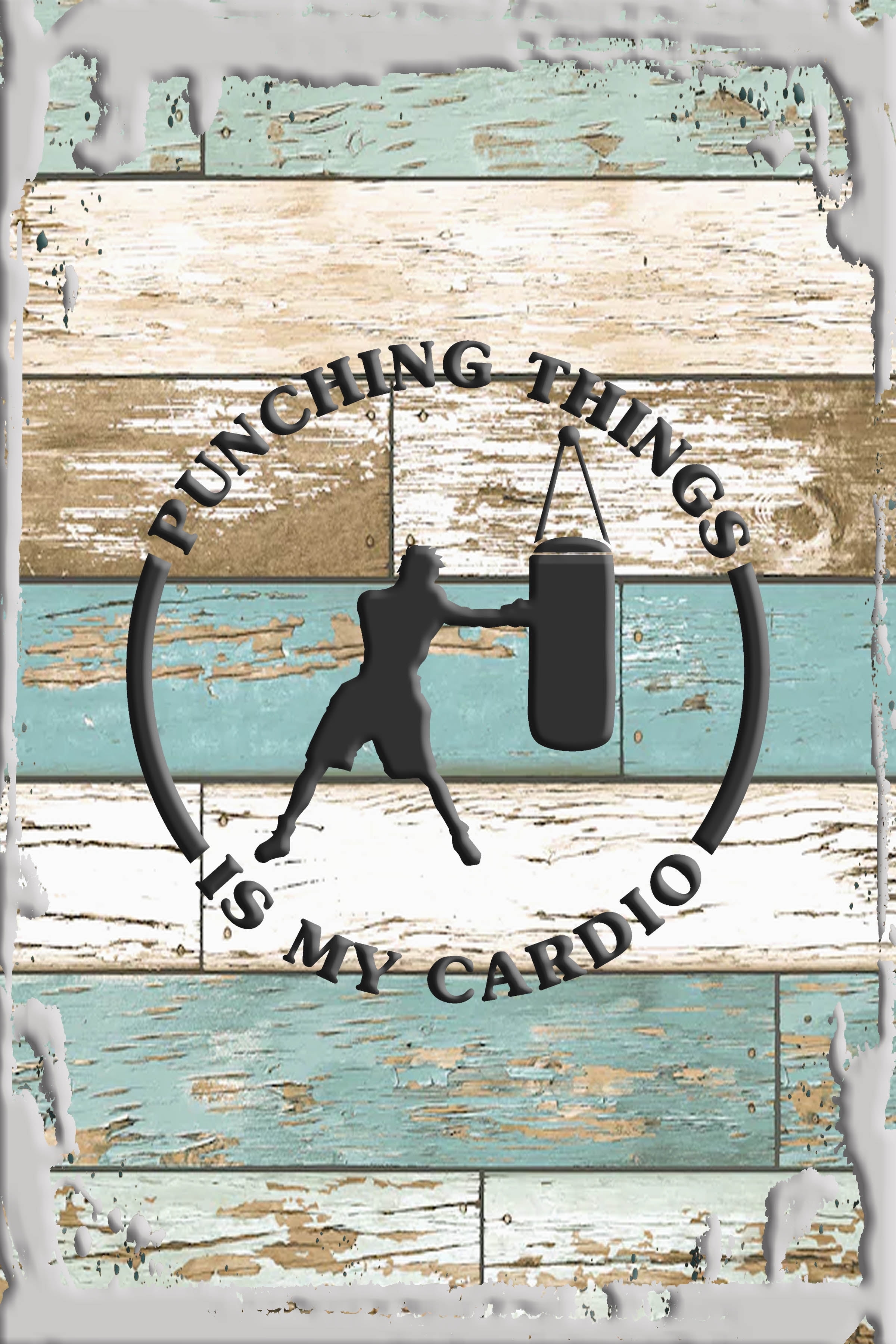 Punching things is my cardio boxer punching bag silhouette funny White ...