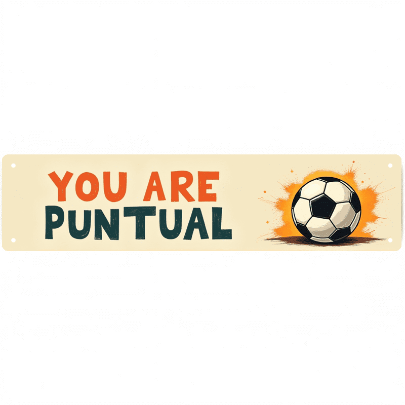 Punctual Reminder Tin Sign - 16x4 Inch - Ideal for Bedroom, Garage, Man ...