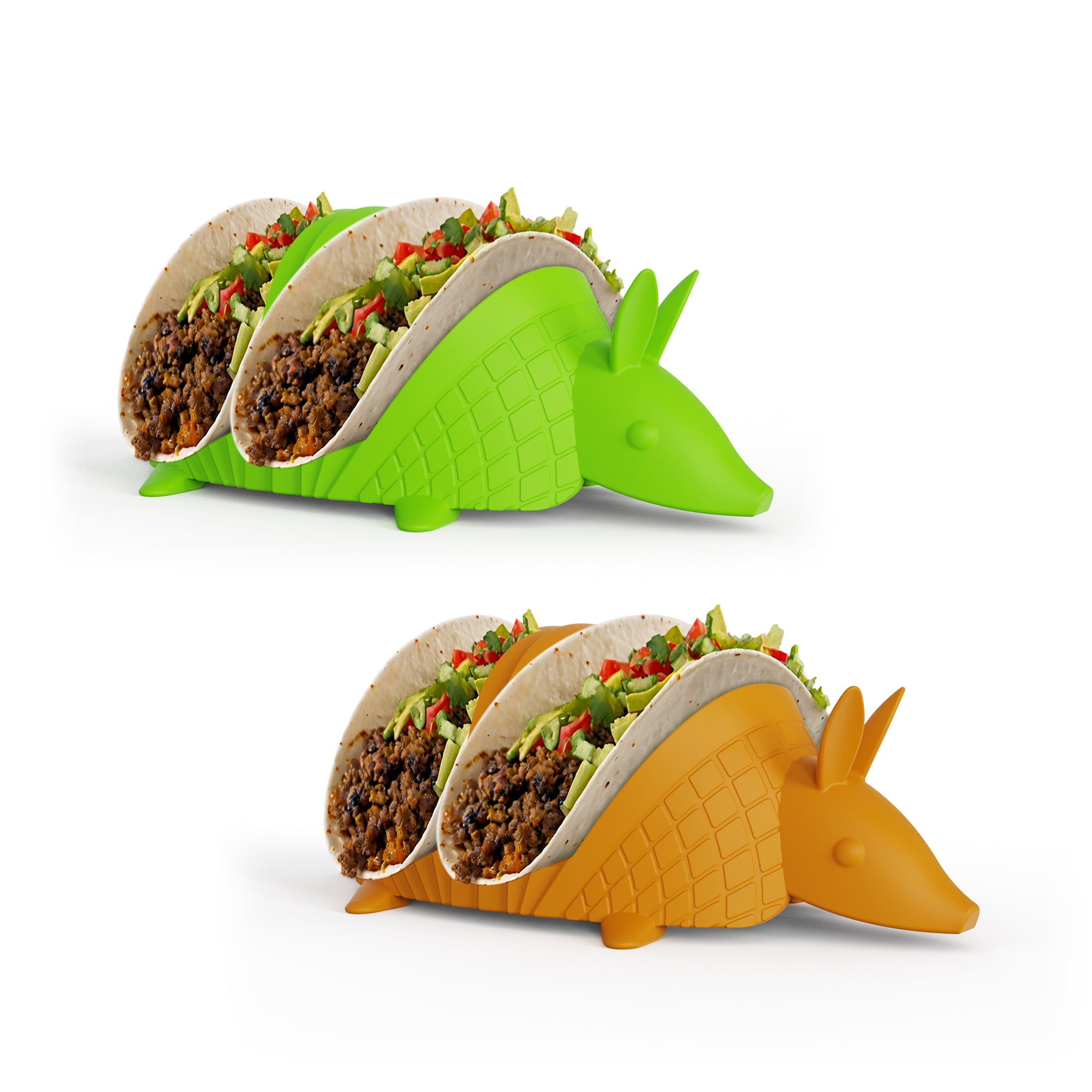 Pund'it Tacodillo Taco Holders, Set of 2 Armadillo Themed Taco Platters ...