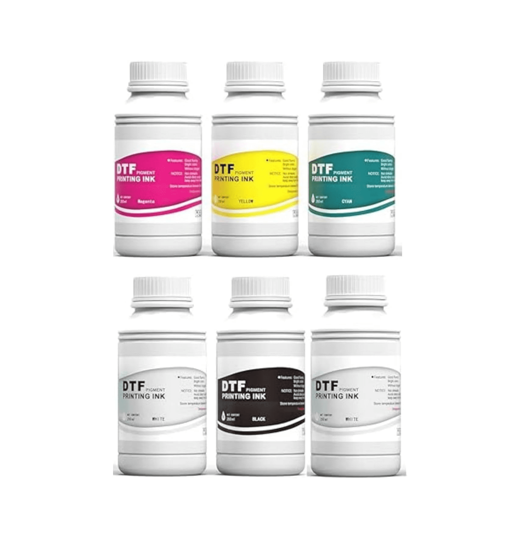 Punehod 6*250ml DTF Ink CMYKWW Premium DTF Transfer Refill Ink for DTF Printers - Walmart.com