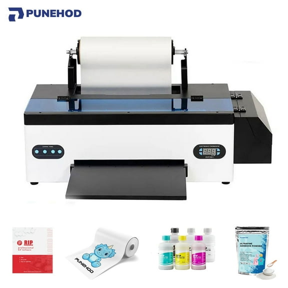 Punehod 13" DTF Printer A3 L1800 DTF Apparel DIY Printing Bundle Kit with Oven +Replace ...