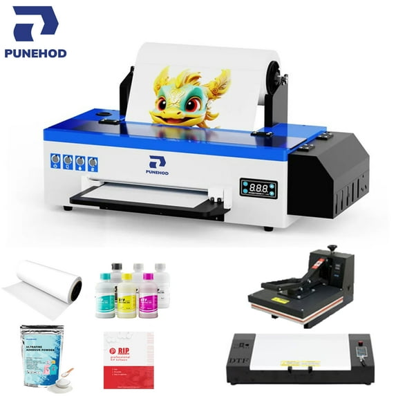 Punehod A3+ DTF Printer L1800 DTF Printing Kit with Oven & Heat Press Machine - Walmart.com