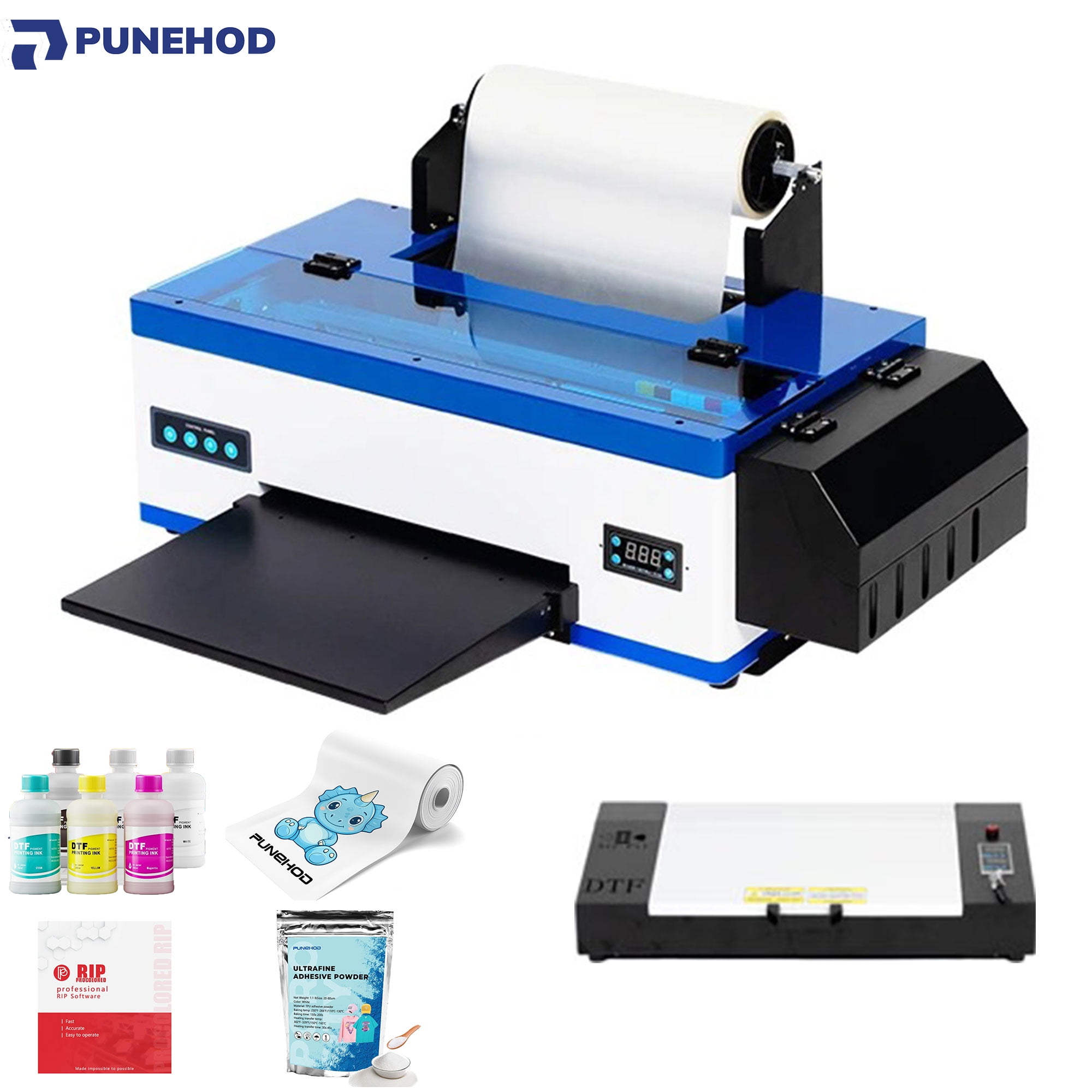 Procolored A3 Digital Heat Print Maker, DTF R1390 Clothing Printer with Roll Feeder and Oven ...