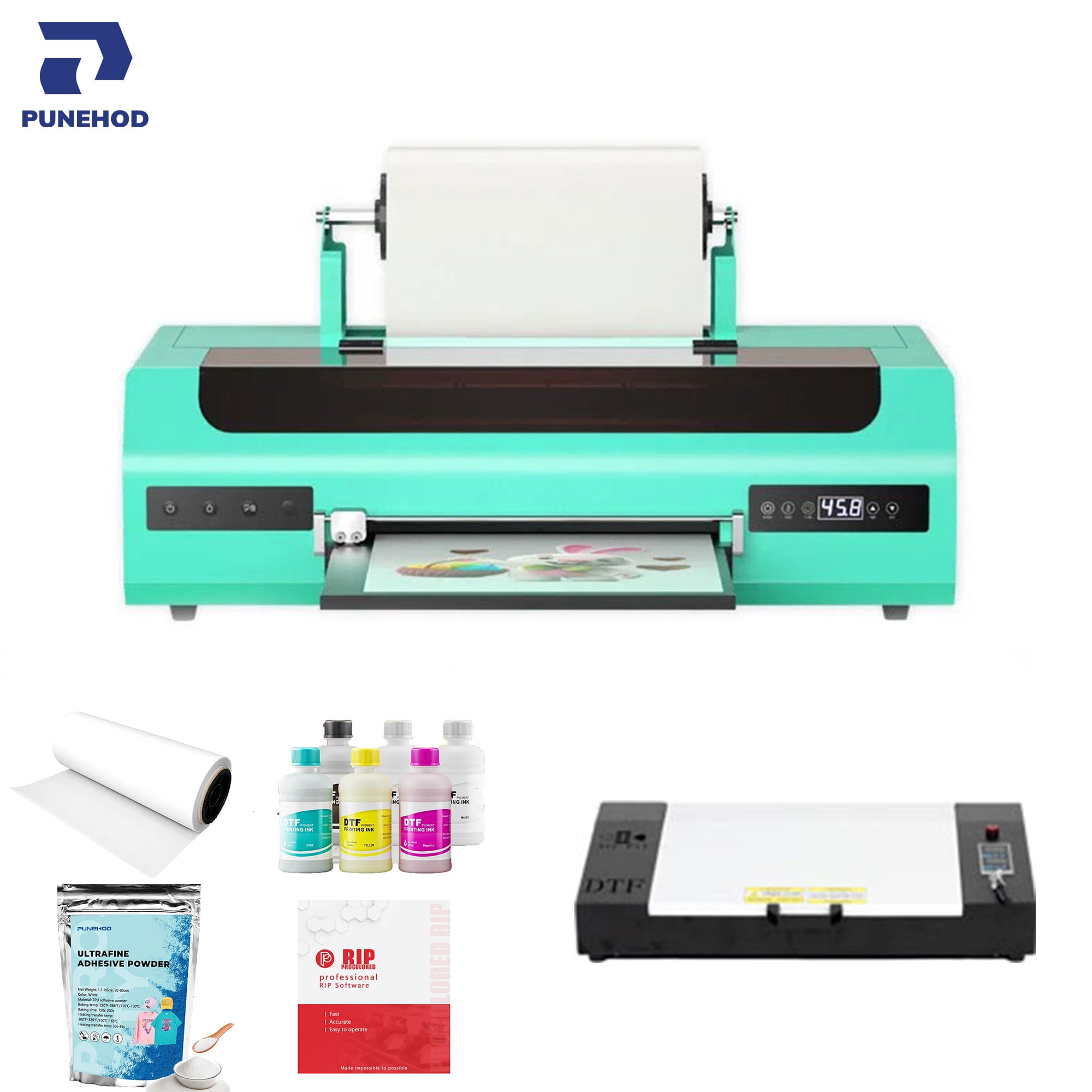 Punehod DTF Printer A3+ R1390 Direct to Film Inkjet Printing Kit with Oven - Walmart.com
