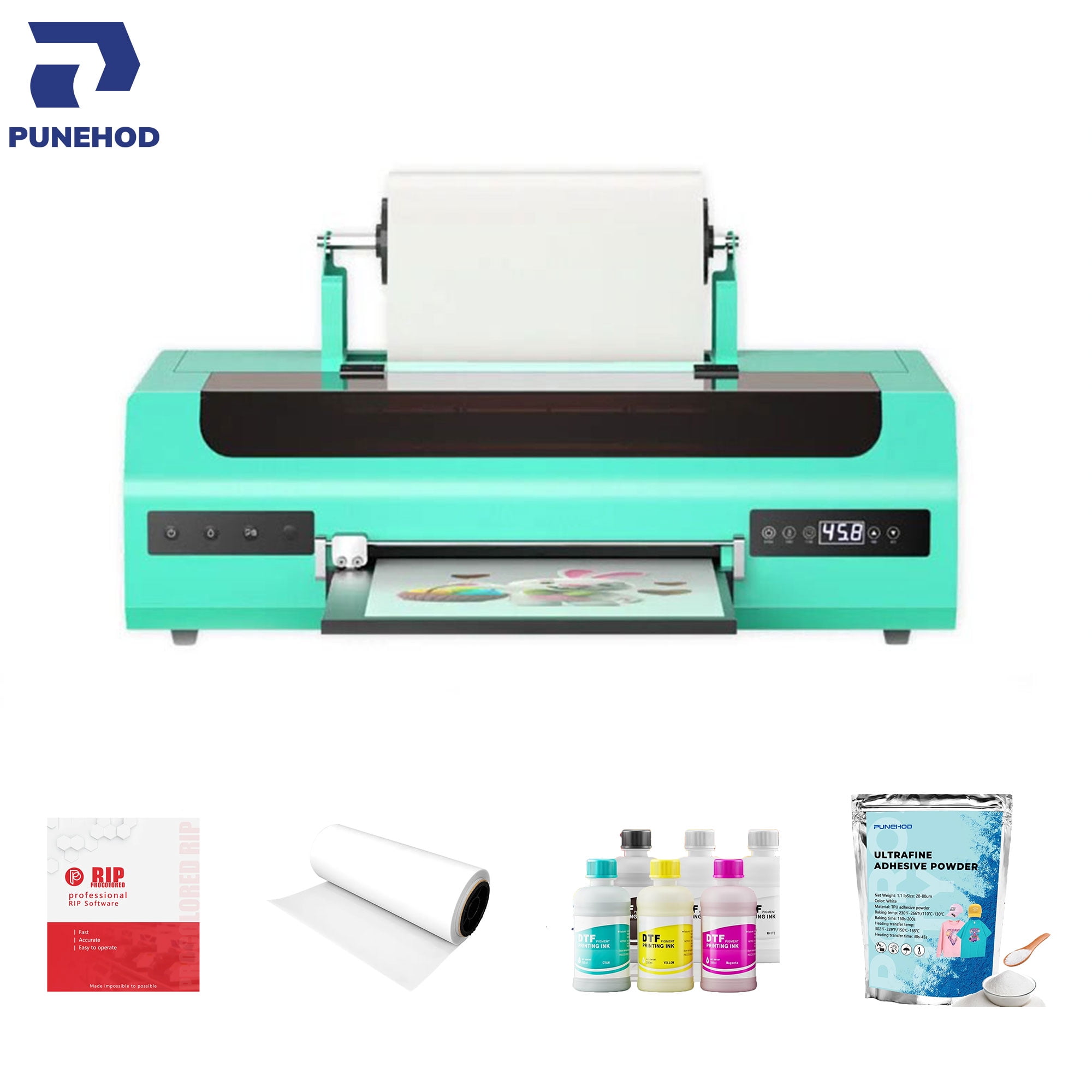 Punehod DTF Printer A3+ R1390 Direct to Film Inkjet Shirt Printing Kit ...