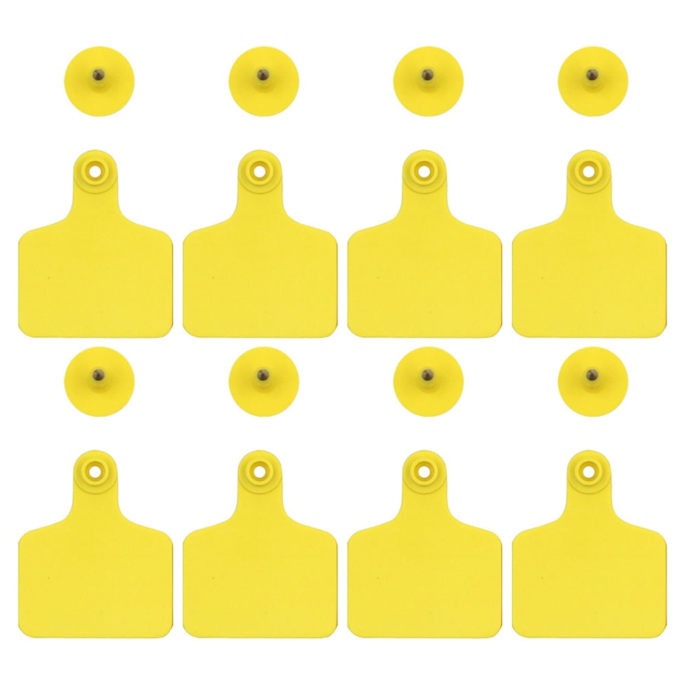Pungan Cow Ear Tag 100pcs Cattle Goat Sheep Livestock Ear Tags Yellow,2 ...