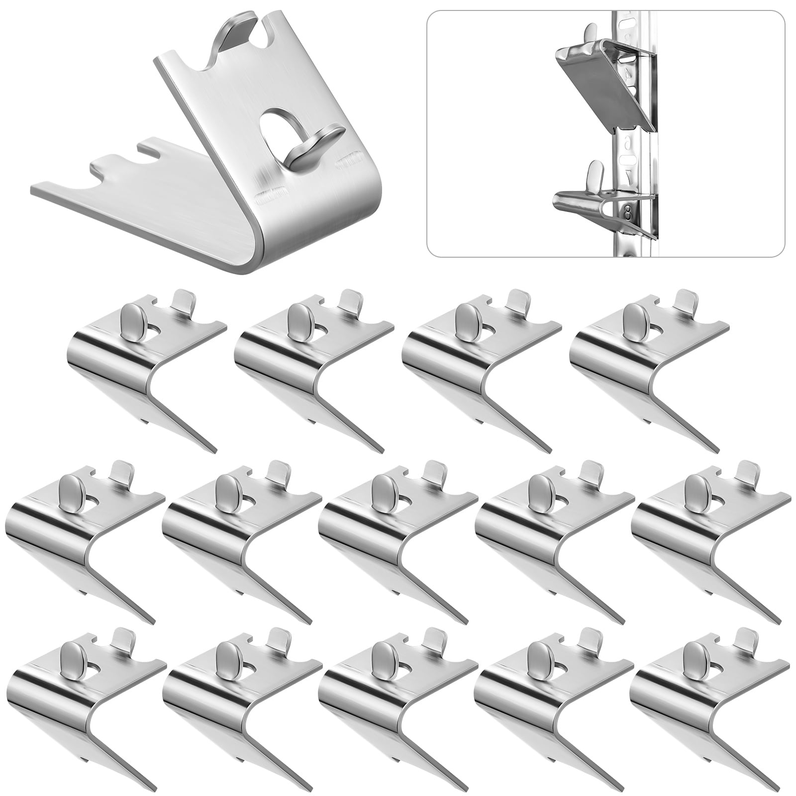 WRISTBIQUE Fridge Shelf Bracket Silver 304 Stainless Steel 16pcs Smooth ...
