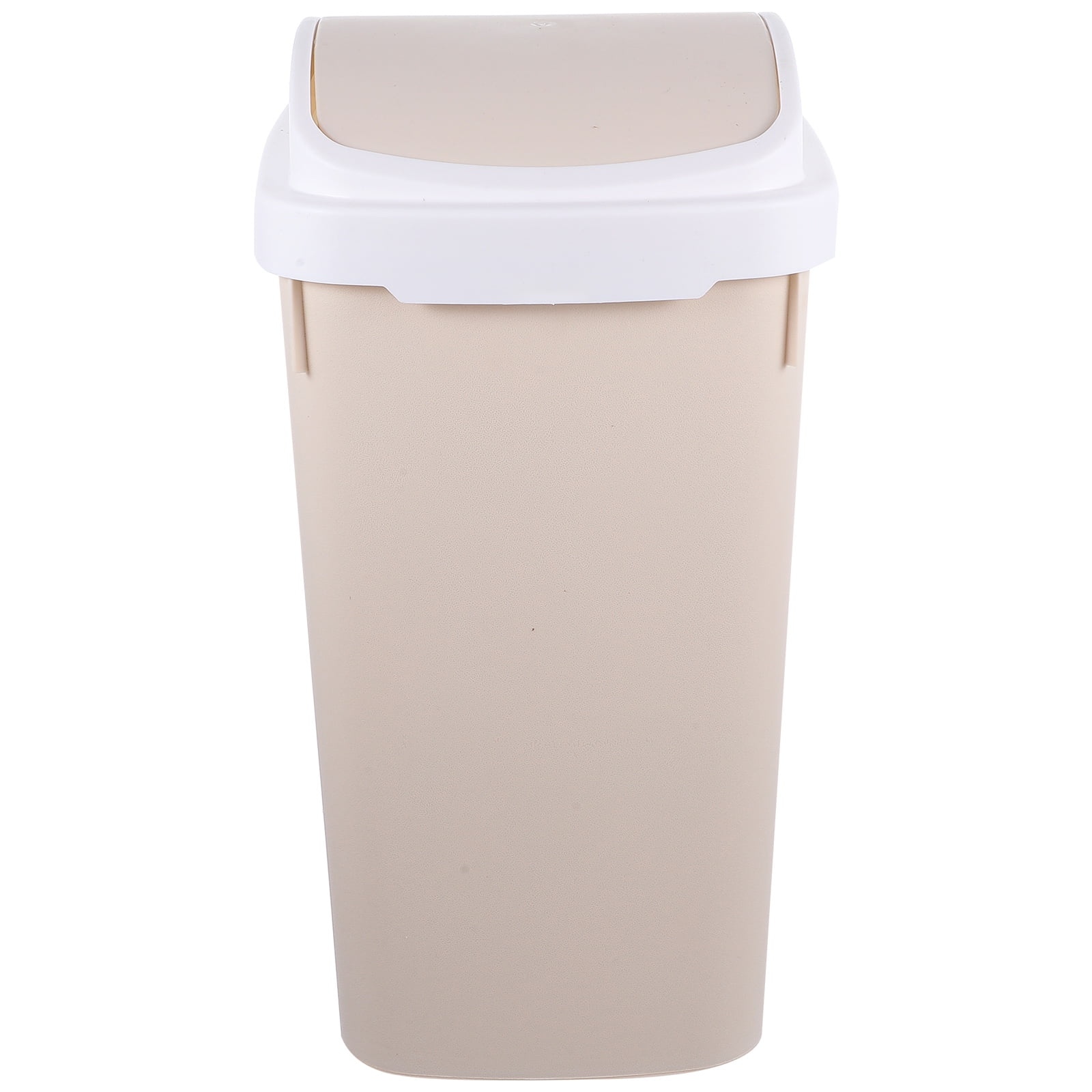 Pungan Trash Can Slim Plastic Kitchen Trash Can with Lid - Beige,13.39 ...