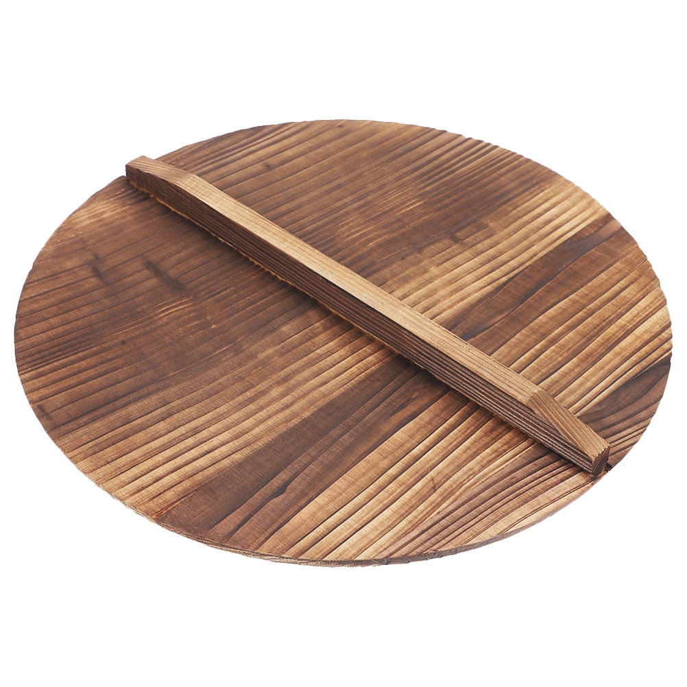Pungan Wooden Wok lid Wood Wok Lid Cover Wooden Lid Wok Lid Anti-Spill ...