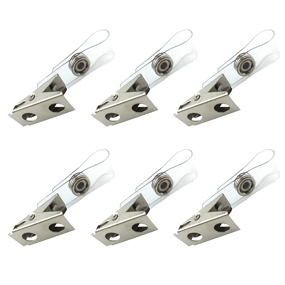 WRISTBIQUE ABS Badge Clips Silver Metal Badge Clips 100Pack for Lanyard ...