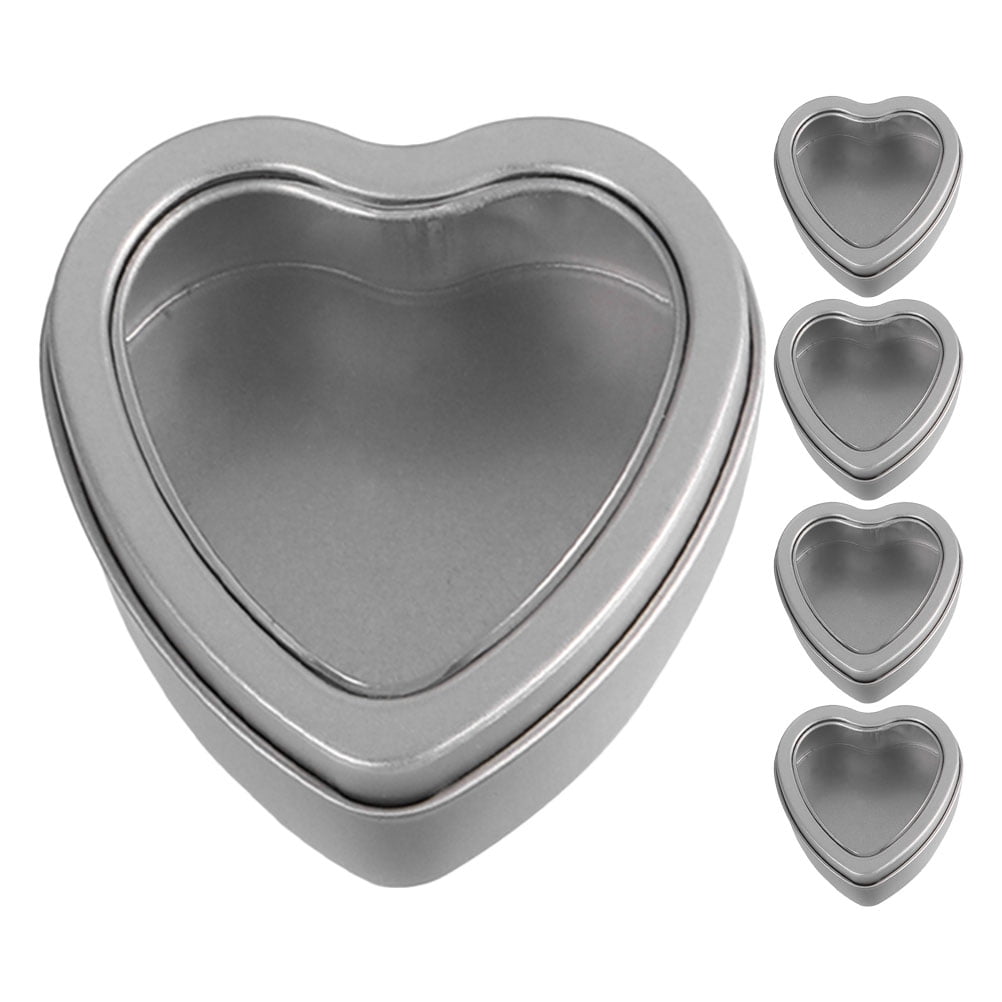 Pungan candy tins 5PCS Heart Shaped Metal Tin Containers Weddings ...