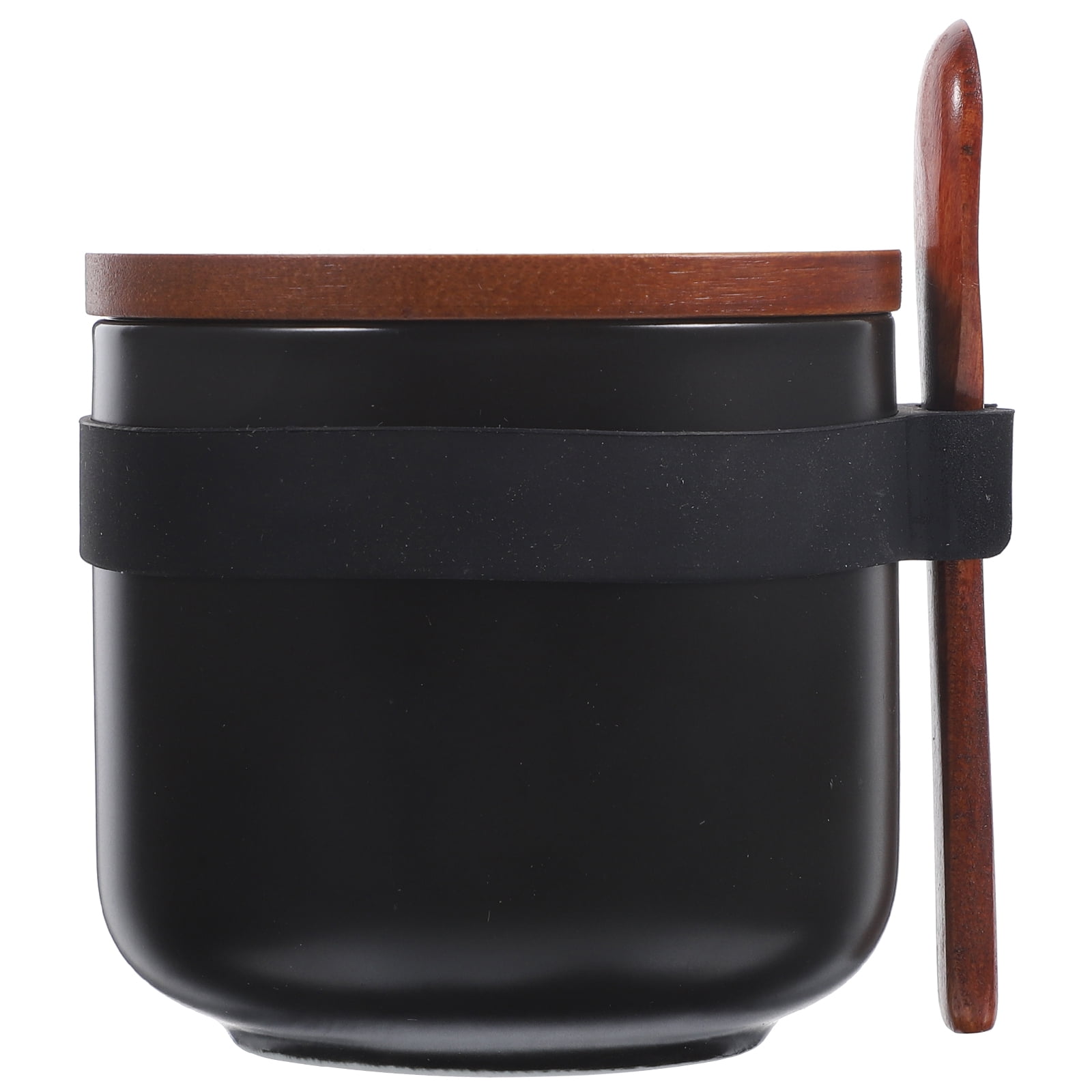 Pungan ceramic jar Ceramic Sugar Bowl with Lid and Spoon - Black,3.35"X3.35"X3.15" - Walmart.com