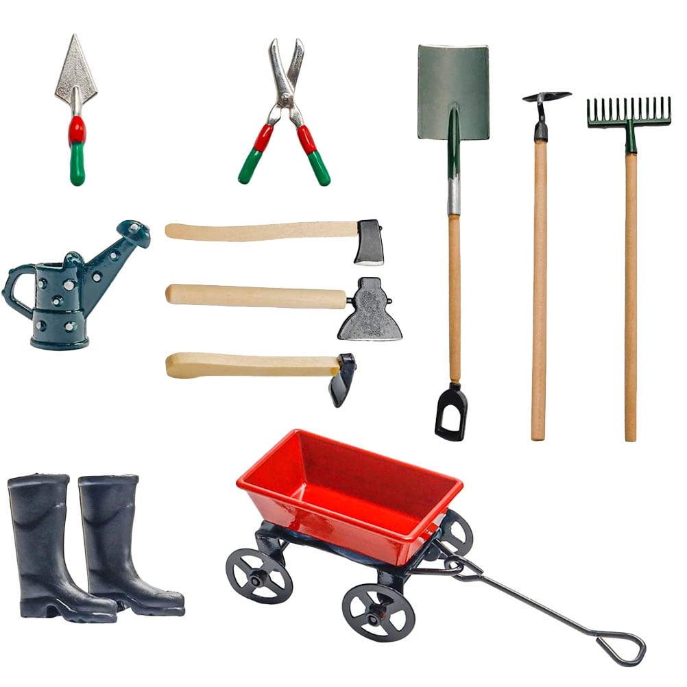 Pungan mini farm tools Mini Gardening Tools Set for Kids Pretend Play ...