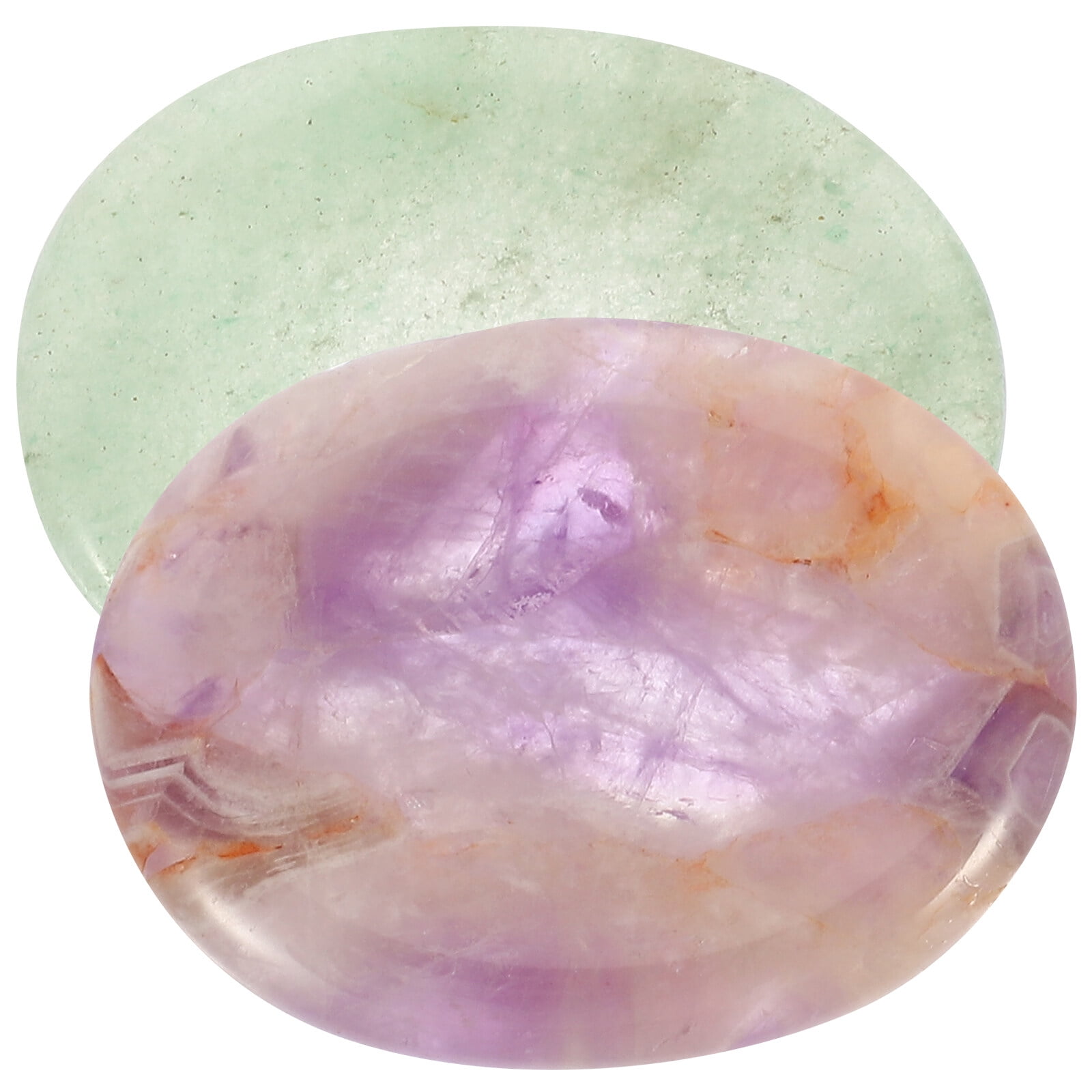 FRCOLOR 2pcs Natural Thumb Stones Mini Massage Stones Portable Stress ...