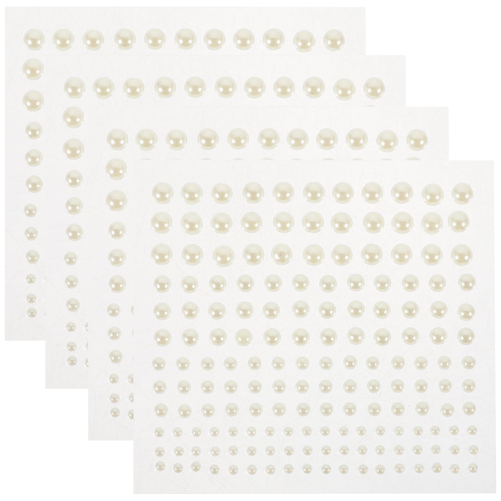 WRISTBIQUE Pearl Stickers White 4 Sheets Diy Enthusiasts Craft Projects ...