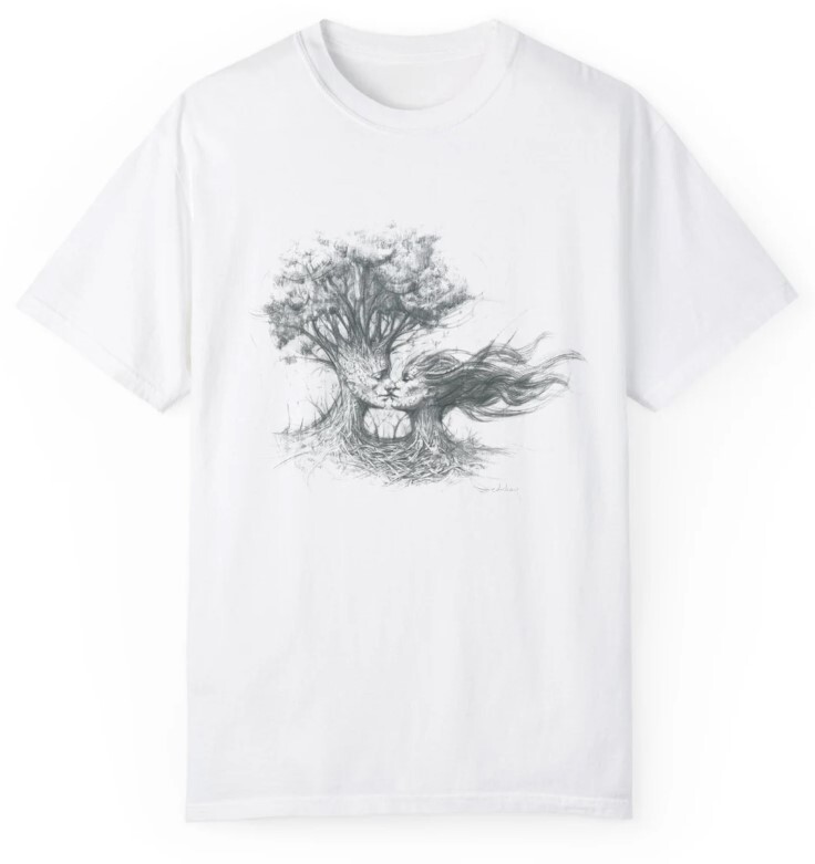 Punicea Tree Shirt - Original Hand-Drawn Design, Nature Art Tee ...