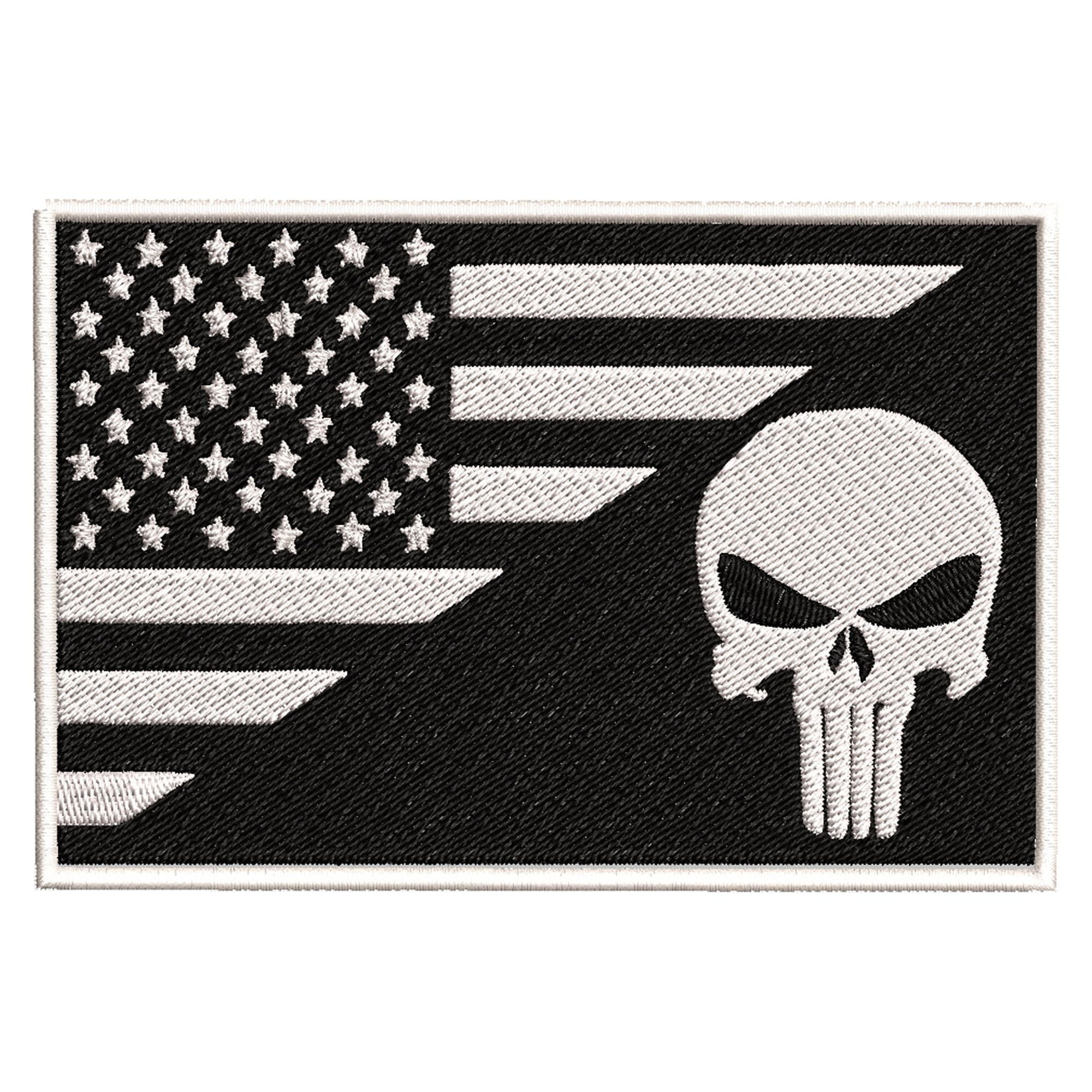 Punisher American USA Flag Embroidered Iron-on Patch - Walmart.com