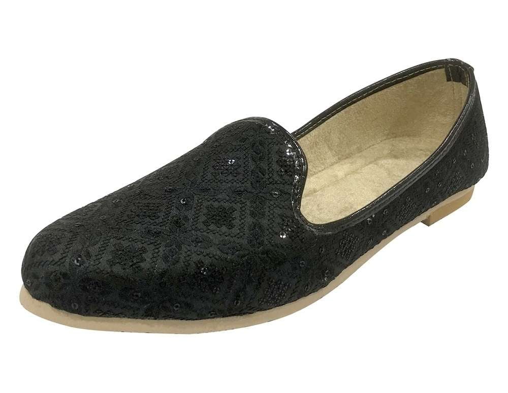 Punjabi Jutti For Men Black Mojari Sherwani Shoes Men's Wedding Loafer ...