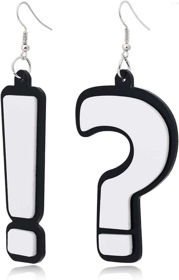 Punk Acrylic Question Mark Exclamation Mark Exaggerated Drop Earrings ...
