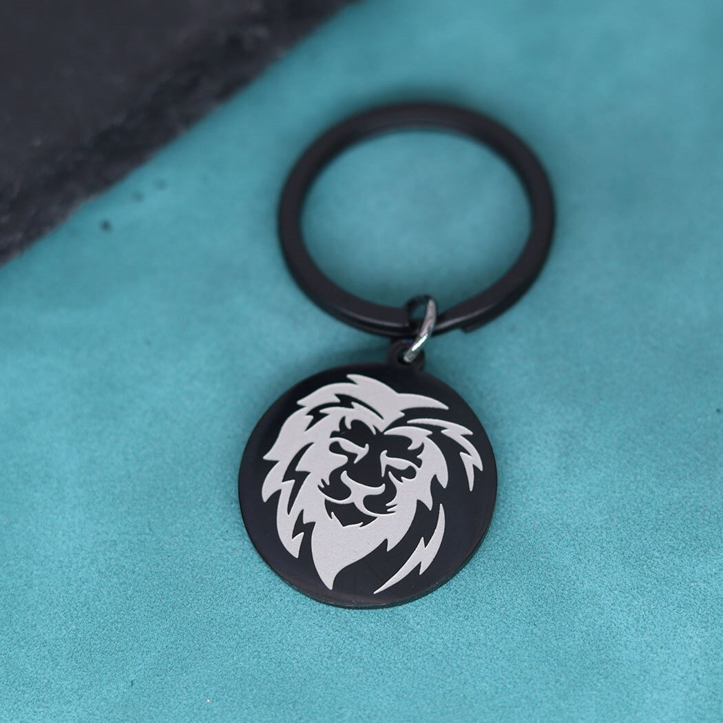 Punk Animal Wild Lion Pendant Keychain For Men Gothic Jewelry Vintage ...