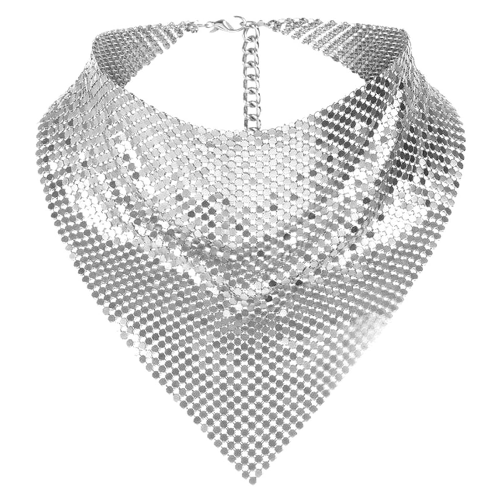 Punk Bandanas for Teens Girl Shimmering Neck Scarf Cool Metallic ...