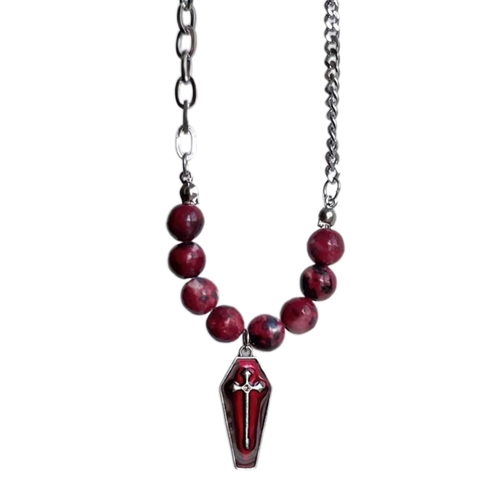 Punk Blood Coffin Cross Pendant Necklace for Men Women Minimalist ...