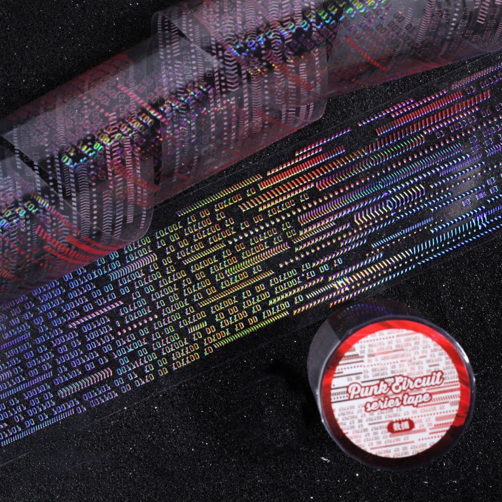 Punk Circuit Design Scrapbooking Sticker Clear PET Adhesive Tape For ...