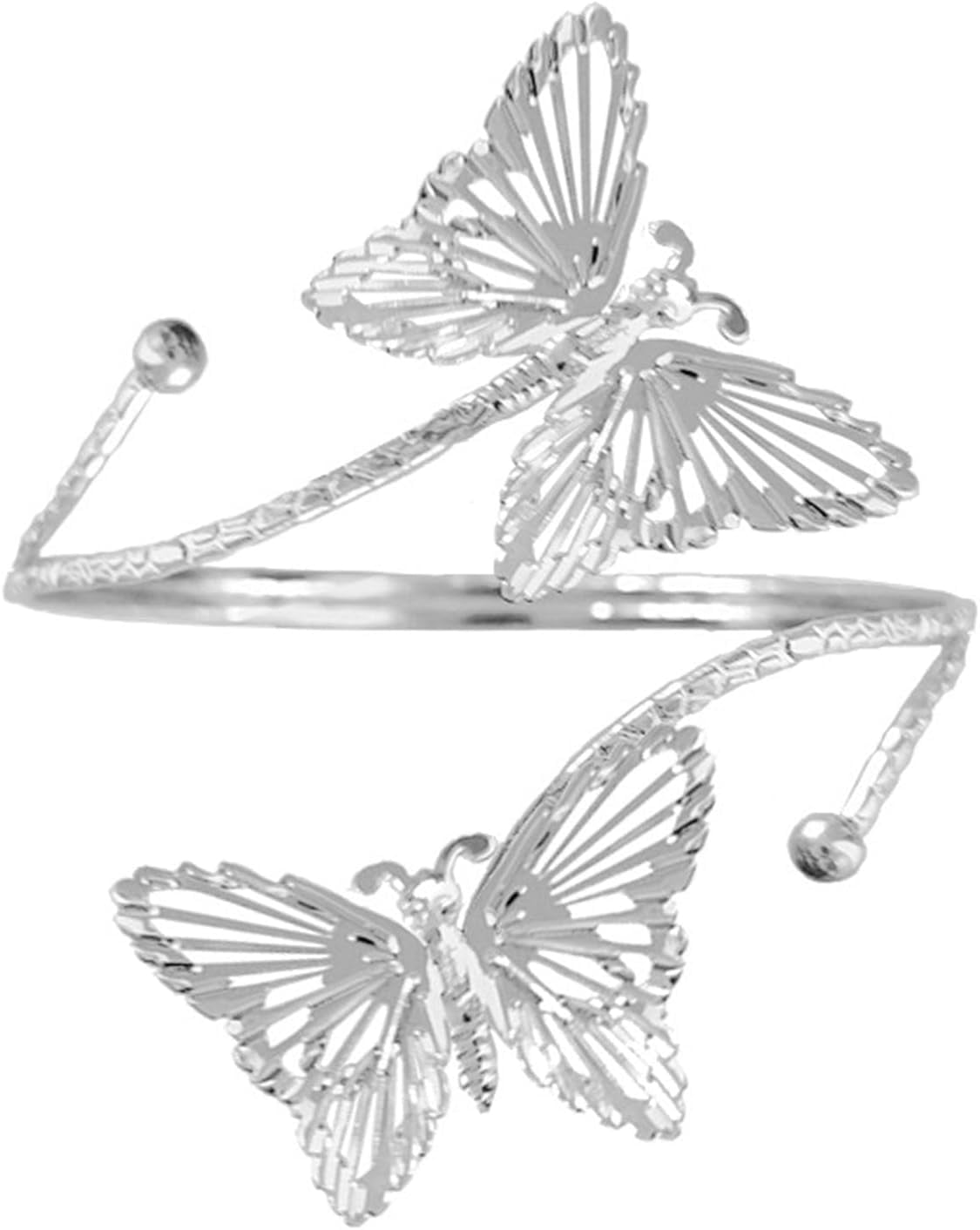 Punk Cool Upper Arm Adjustable Bracelet Open Cuff Bangle Coil Bracelet ...