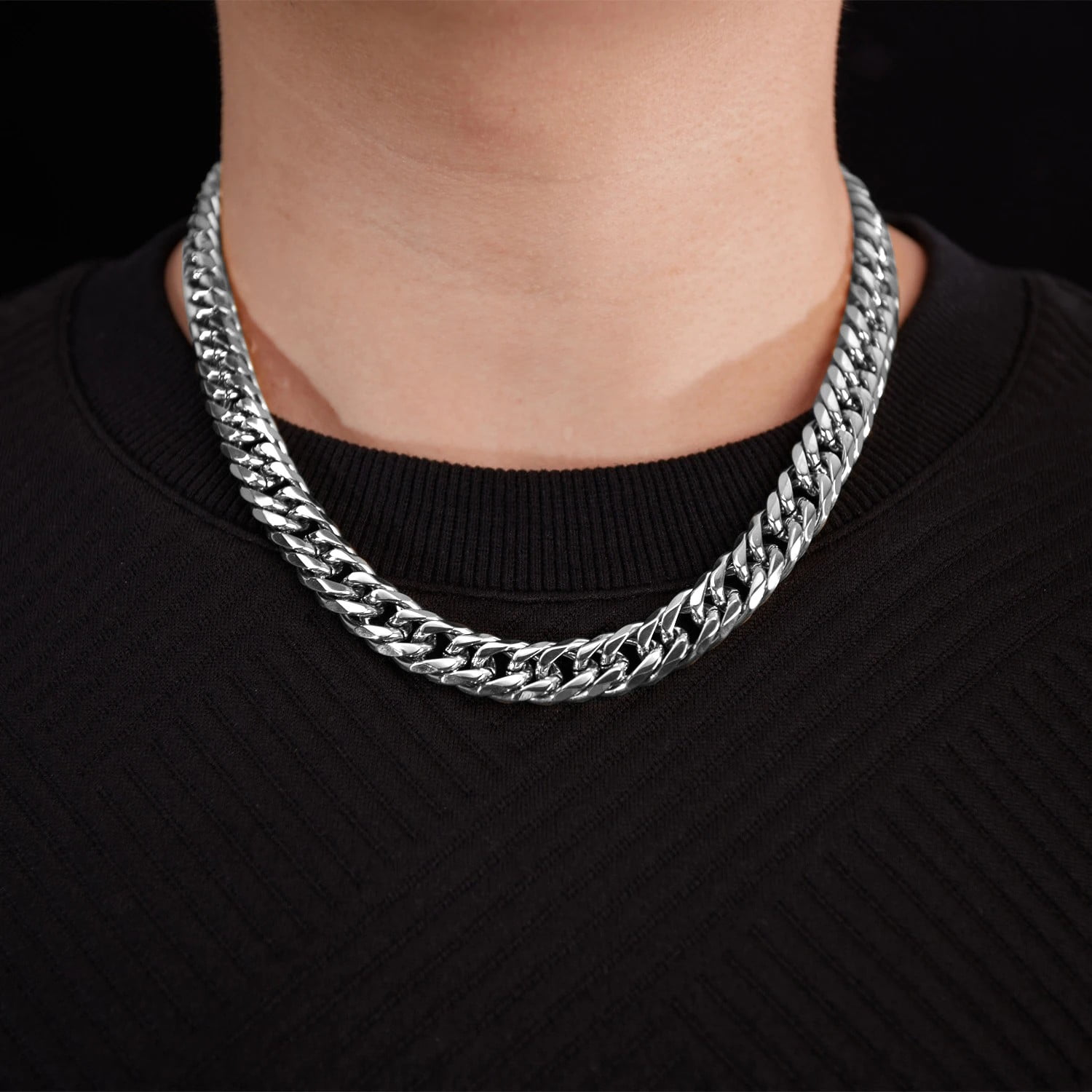 Punk Cuban Link Chain Necklace 14mm Thick Male 14K Yellow Gold Heavy ...